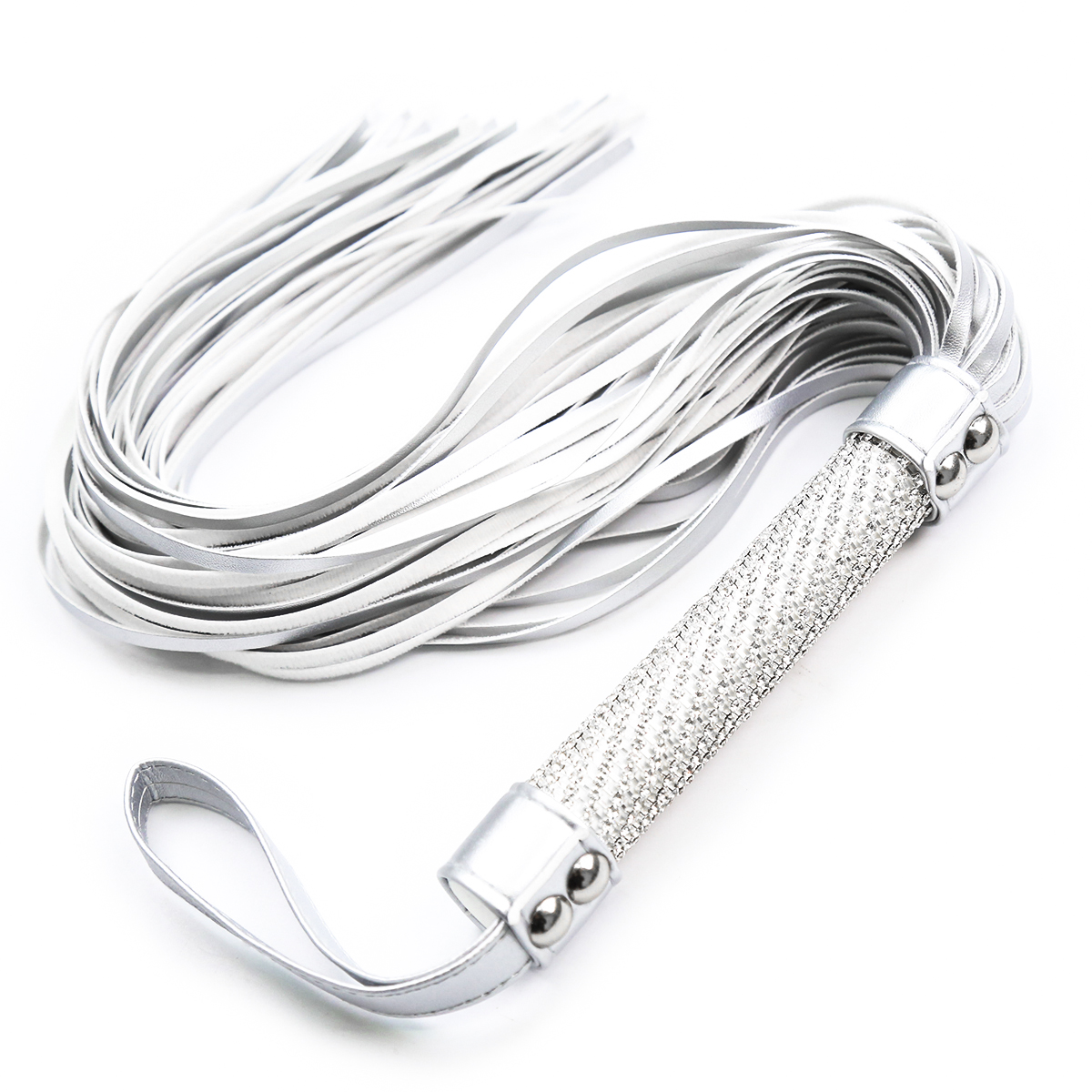 Silver Faux Leather Flogger - Allureluv