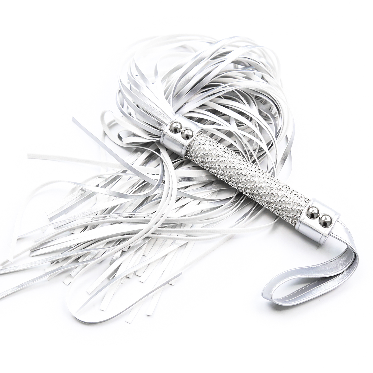 Silver Faux Leather Flogger | Allureluv