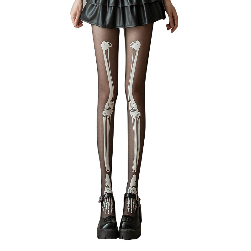 Glow In The Dark Skeleton Fishnet Pantyhose | Allureluv